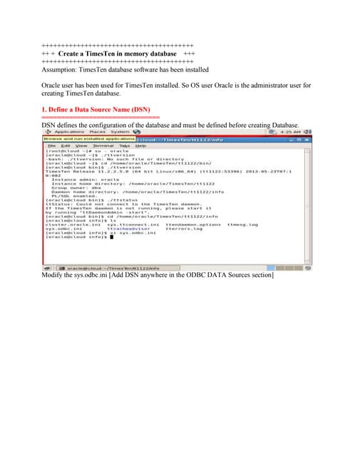 TimesTen in memory database Creation | PDF TimesTen in memory database Creation | PDF