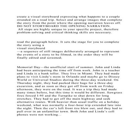create a visual storyboard expressing what happens to a couple stran.docx