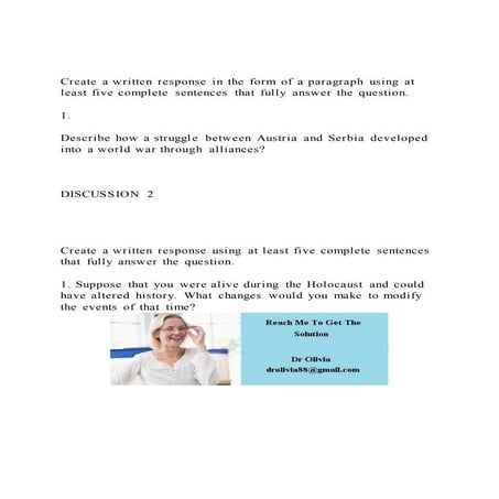 Create a written response in the form of a paragraph using at le | DOCX