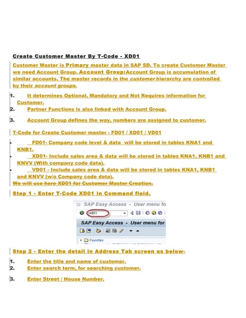 Customer master Data | DOCX