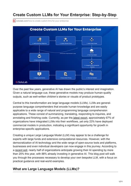 Create Custom Llms For Your Enterprise Step By Steppdf