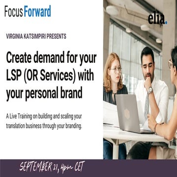 Create demand for your LSP (OR Services) with your personal brand | PPT