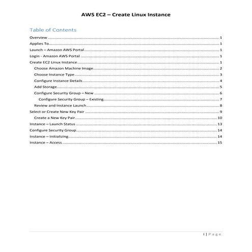 How To Create Ec2 Instance Linux Server Pdf Cloud Computing Internet
