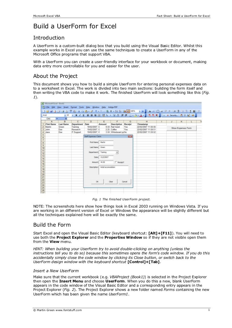 Create Formsexcel