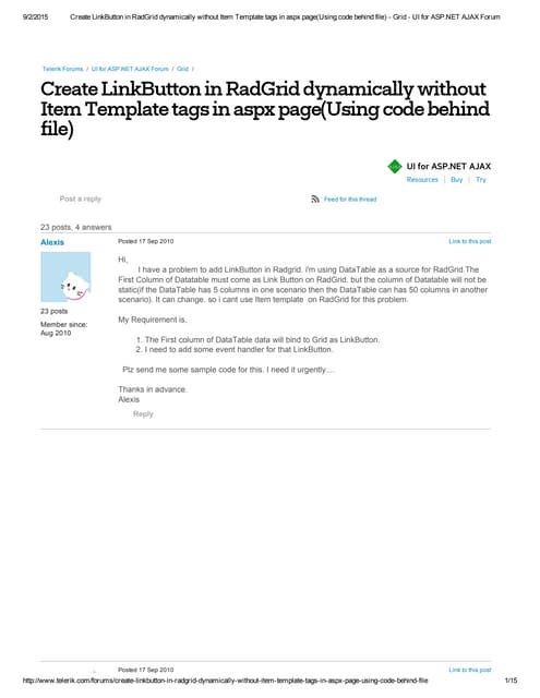 Create link button in radgrid dynamically without item template tags in ... Create link button in radgrid dynamically without item template tags in ...