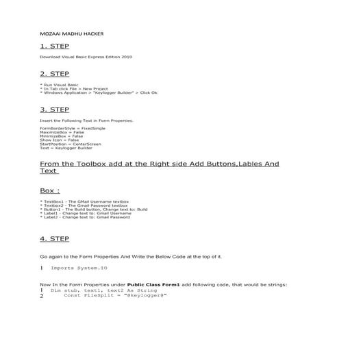 Create Our Own Keylogger Pdf