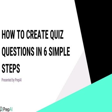 How to Create Quiz Questions in 6 Simple Steps | PDF