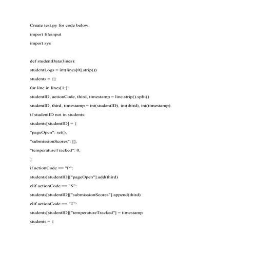 Create Test Py For Code Below Import Fileinput Import Sys Def S Pdf