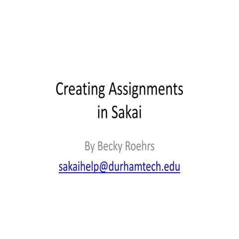 Creating assignments | PPT