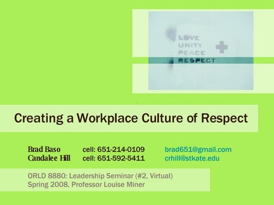 Respect in the Workplace | PDF