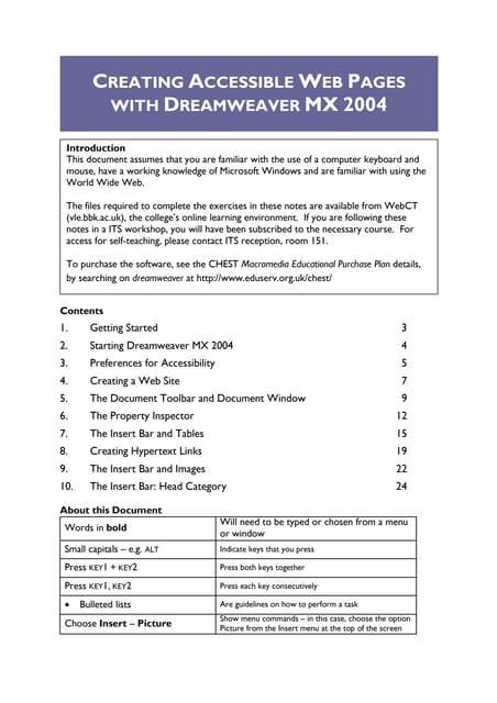 Creating Accessible Web Pages Using Dreamweaver Mx 2004 | PPT Creating Accessible Web Pages Using Dreamweaver Mx 2004 | PPT