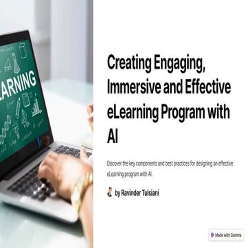 Ravinder Tulsiani : Creating Engaging Immersive and Effective eLearning ...