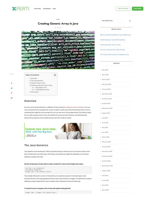Creating Generic Array In Java | PDF Creating Generic Array In Java | PDF
