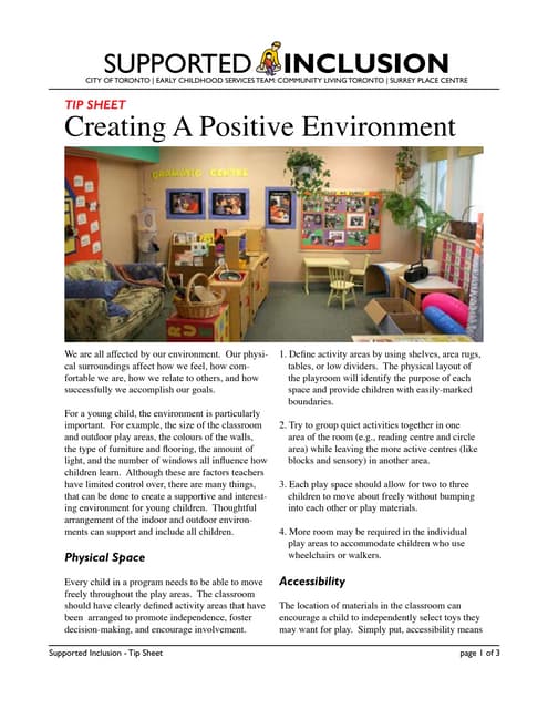 Early Learning Environments | PPT