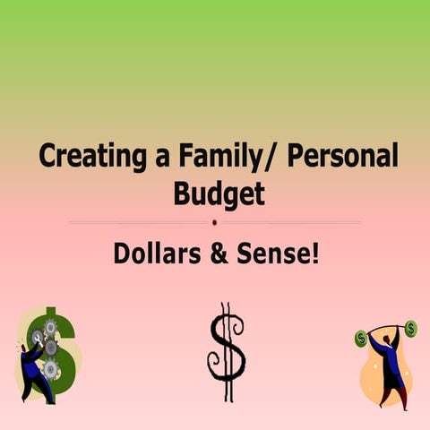 Creating a budget | PPTX | Personal Finance