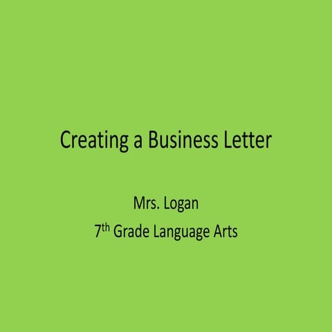 Creating A Business Letter | PPTX