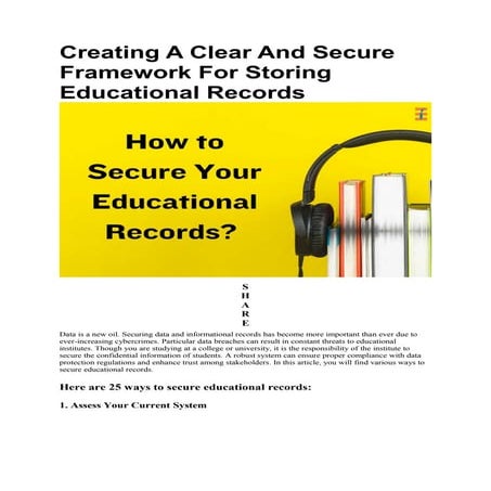 25 Ways To Secure Educational Records | Future Education Magazine | PDF