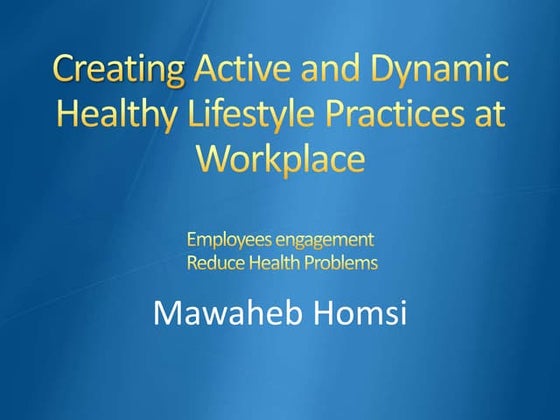 Corporate health and wellness ppt | PPT