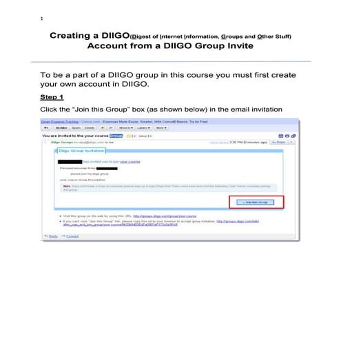 Creating a diigo account from a diigo group invite | DOCX