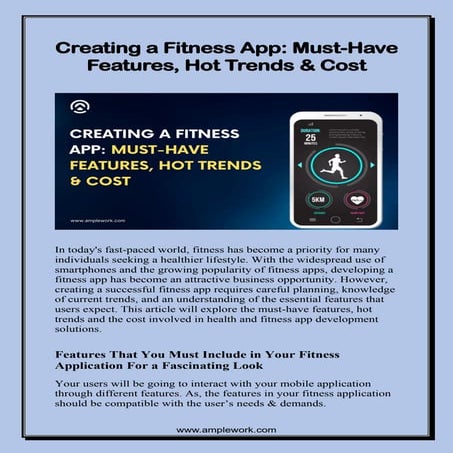 Creating a Fitness App Must-Have Features, Hot Trends & Cost | PDF