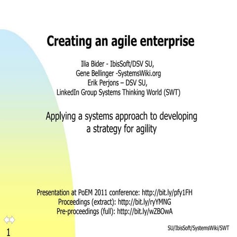 Creating an Agile Enterprise | PPT | Business | Business and Finance