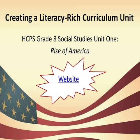 Creating a Literacy-Rich Curriculum Unit | PPTX