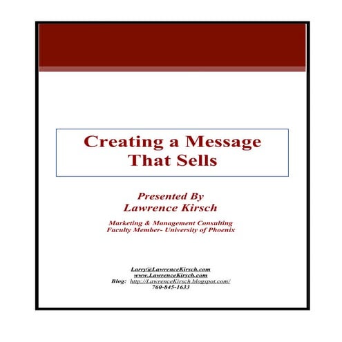 Creating a unique selling proposition | PPTX
