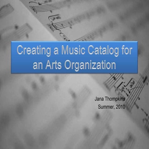 Creating a Music Catalog | PPT