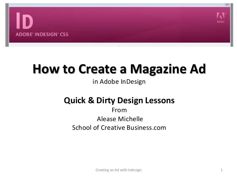 Creating an Magazine ad with Adobe InDesign