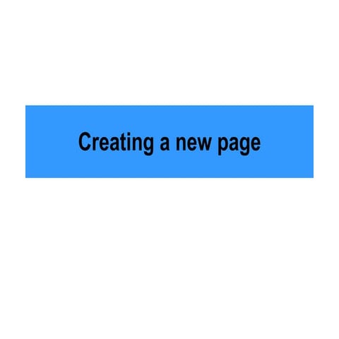 Creating a new page | PPT