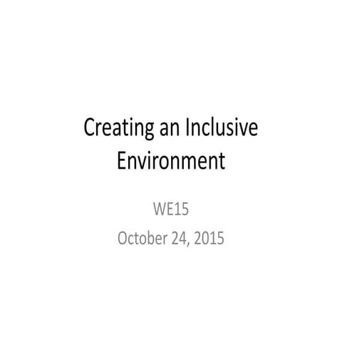Creating An Inclusive Environment for Women | PPT