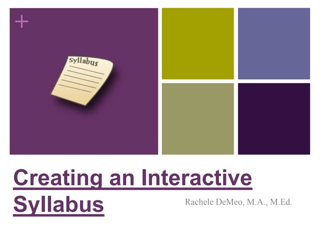 Creating An Interactive Syllabus Ppt 3492