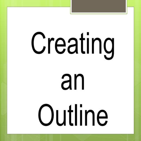 Creating an outline.tutorial | PPT