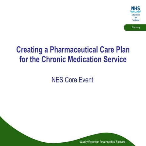 Creating a Pharmaceutical Care Plan for the Chronic Medication Service ...