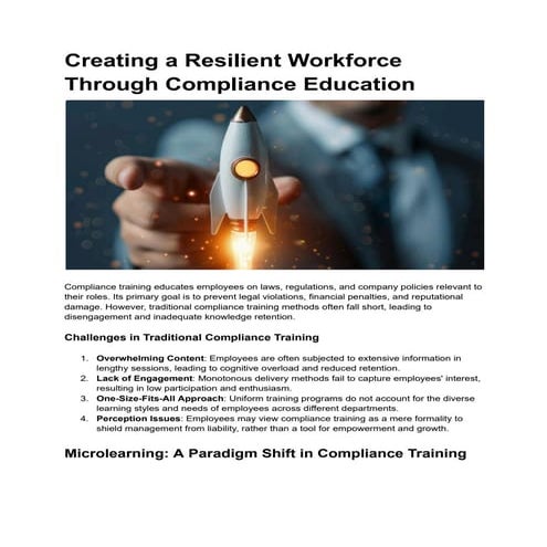 Creating a Resilient Workforce Through Compliance Education | PDF