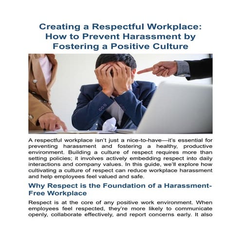 Creating a Respectful Workplace - How to Prevent Harassment by ...