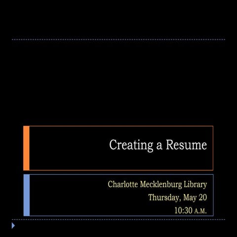 Build A Resume Workshop | PPTX