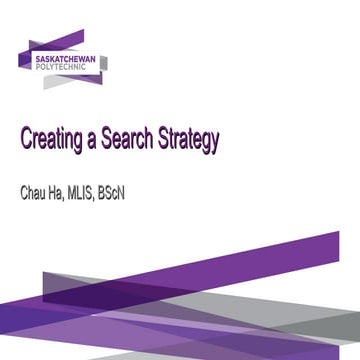 Creating a search_strategy | PPT | Search | Internet