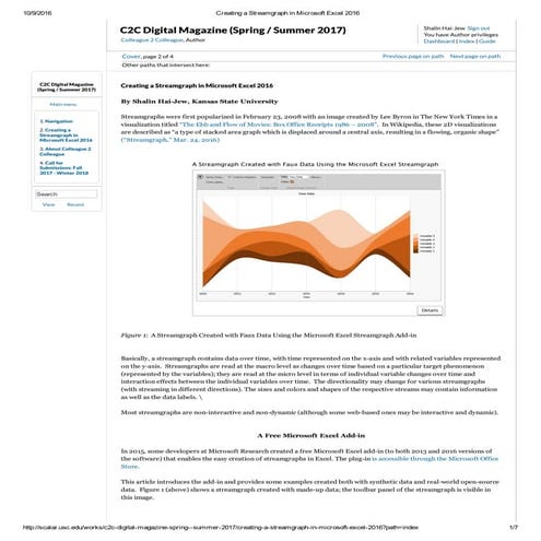 Creating A Streamgraph In Microsoft Excel 2016 Pdf Computing Technology And Computing