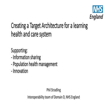 Creating a target architecture for a learning health | PPTX