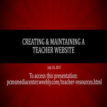 Creating a Teacher Website with SchoolDesk | PPTX