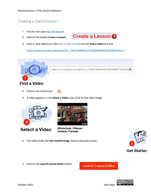 Creating a TED Ed lesson worksheet May 2017 | PDF | Internet for Beginners | Internet