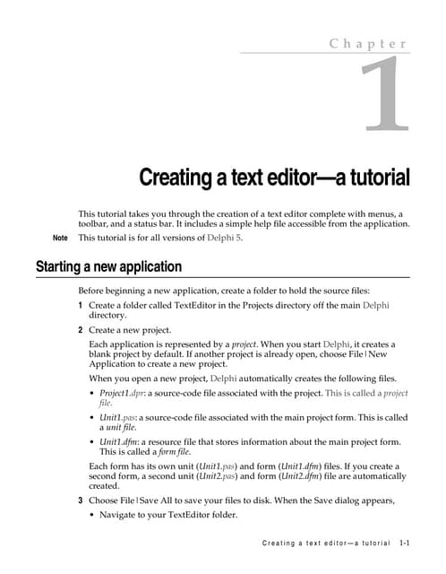Creating A Text Editor In Delphi A Tutorial Pdf