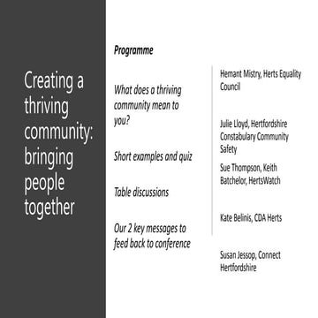 Creating a thriving community | PPT