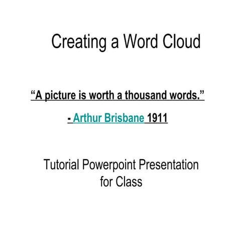 Creating a Word Cloud | PPT