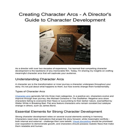Creating Character Arcs - A Director's Guide to Character Development | PDF