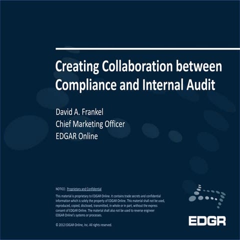 Creating collaboration between compliance and internal audit | PPT