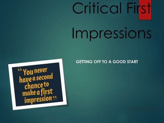 Creating Impactful First Impressions | PPTX