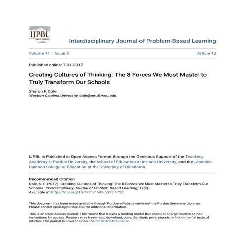 Creating cultures of thinking the 8 forces we must master to tru | PDF ...