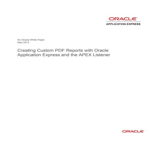 Creating Custom Reports Ora App Express Apex Listener Pdf